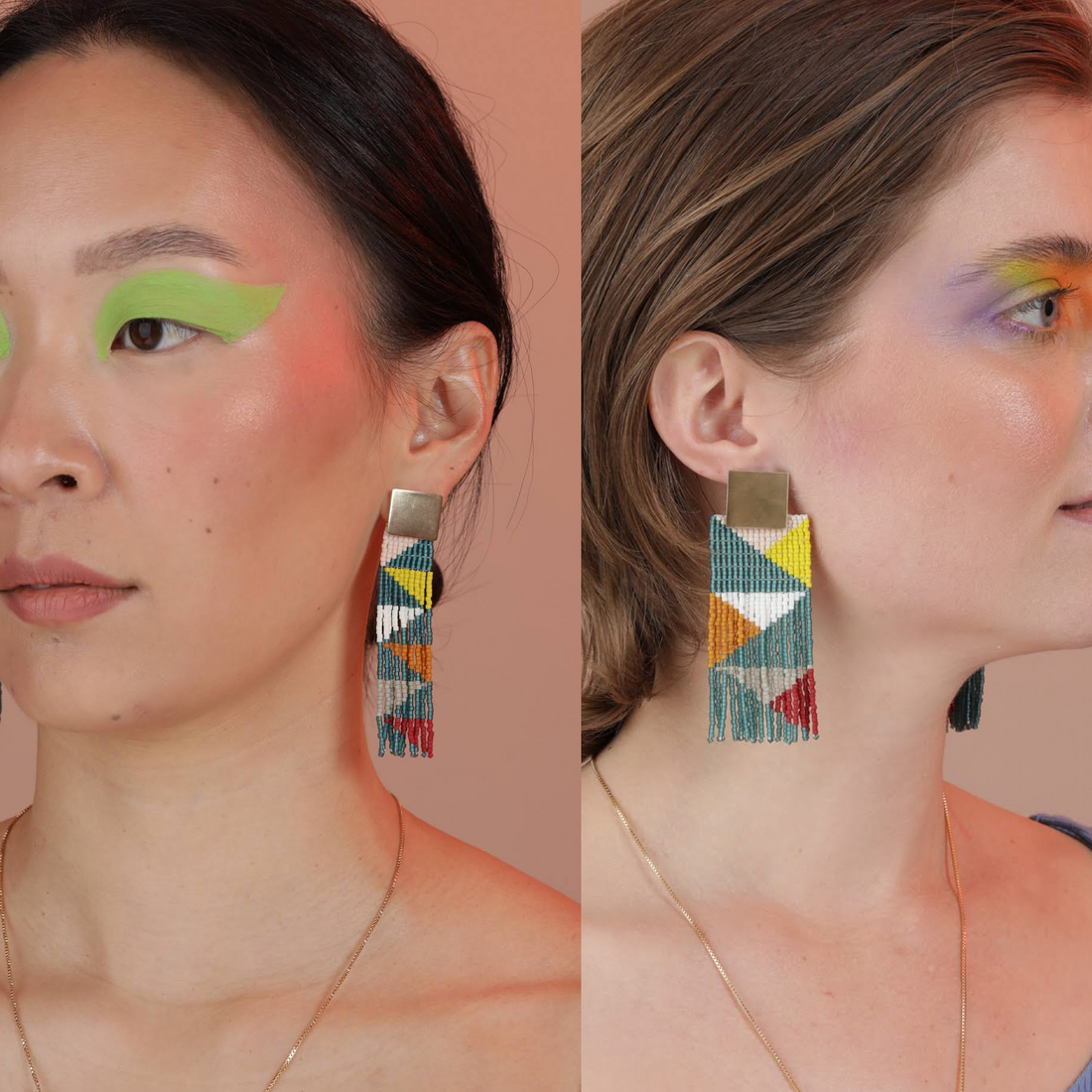 Kaleidoscope Beaded Earrings – TAKE SHAPE STUDIO